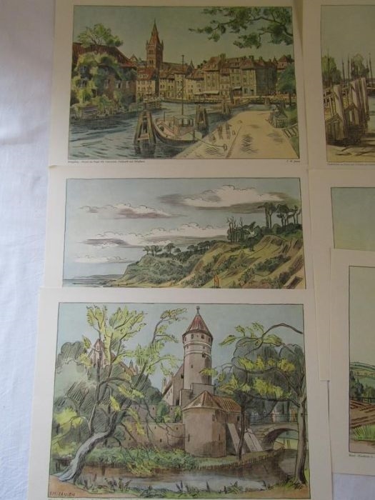 Franz M. Jansen | Set of 12 prints of the watercolour and pen drawings ...