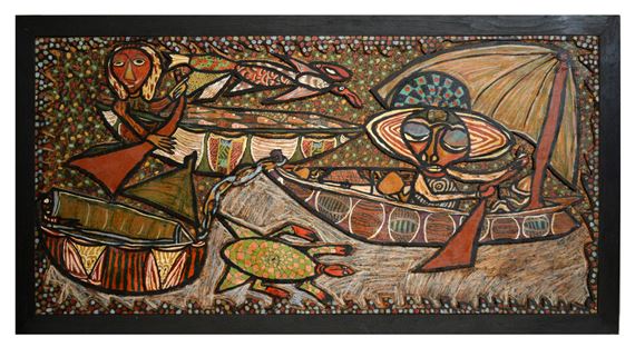 Twins Seven Seven | Boats and a Sea Turtle, | MutualArt