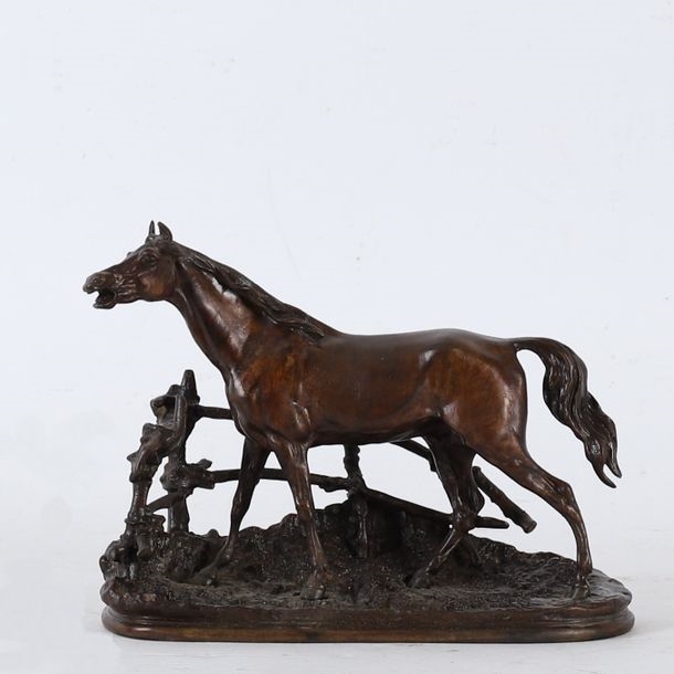 Pierre-Jules Mene | HORSE AT THE BARRIER | MutualArt