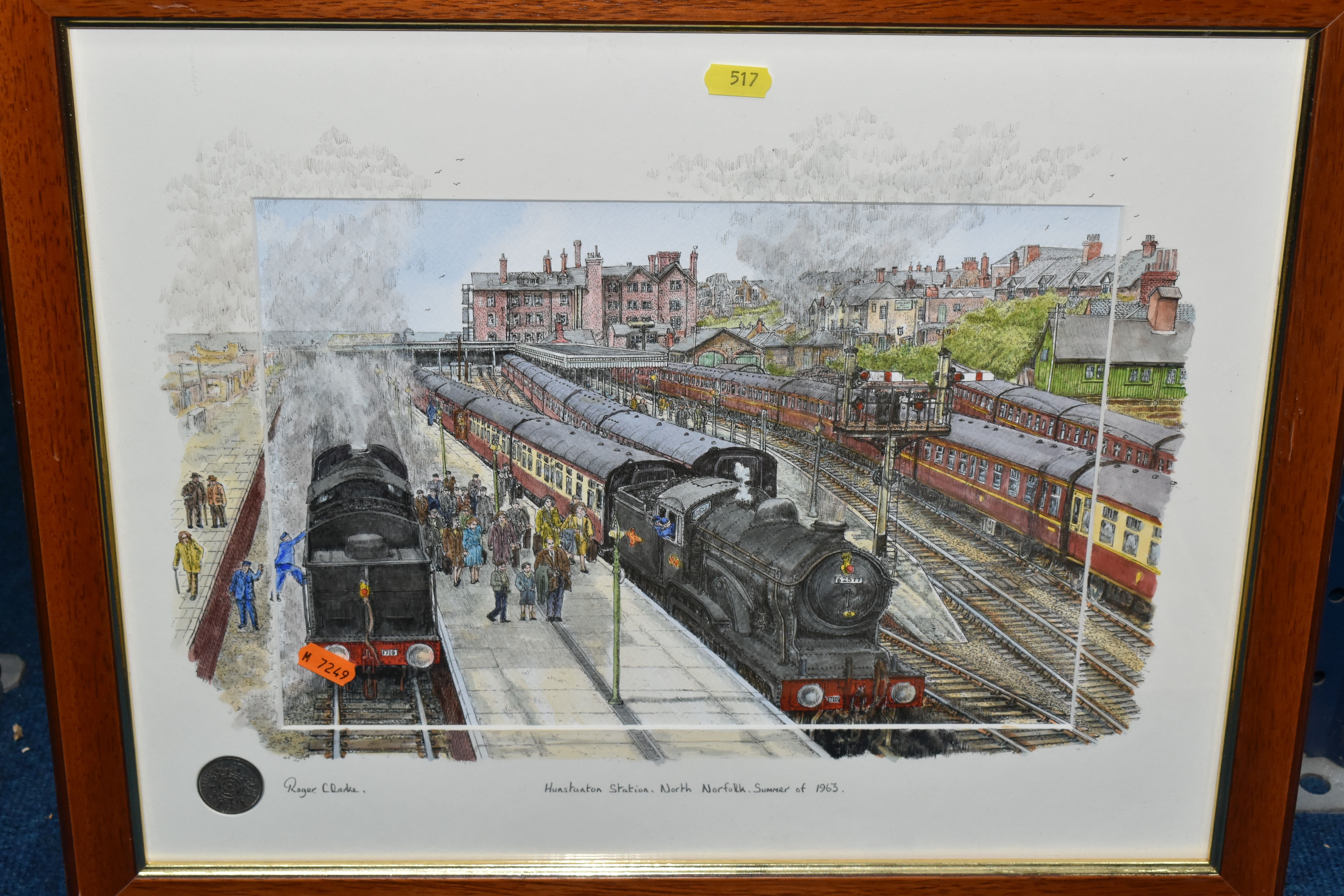 Roger Clarke | FOUR TRAIN THEMED HAND COLOURED ILLUSTRATIONS | MutualArt