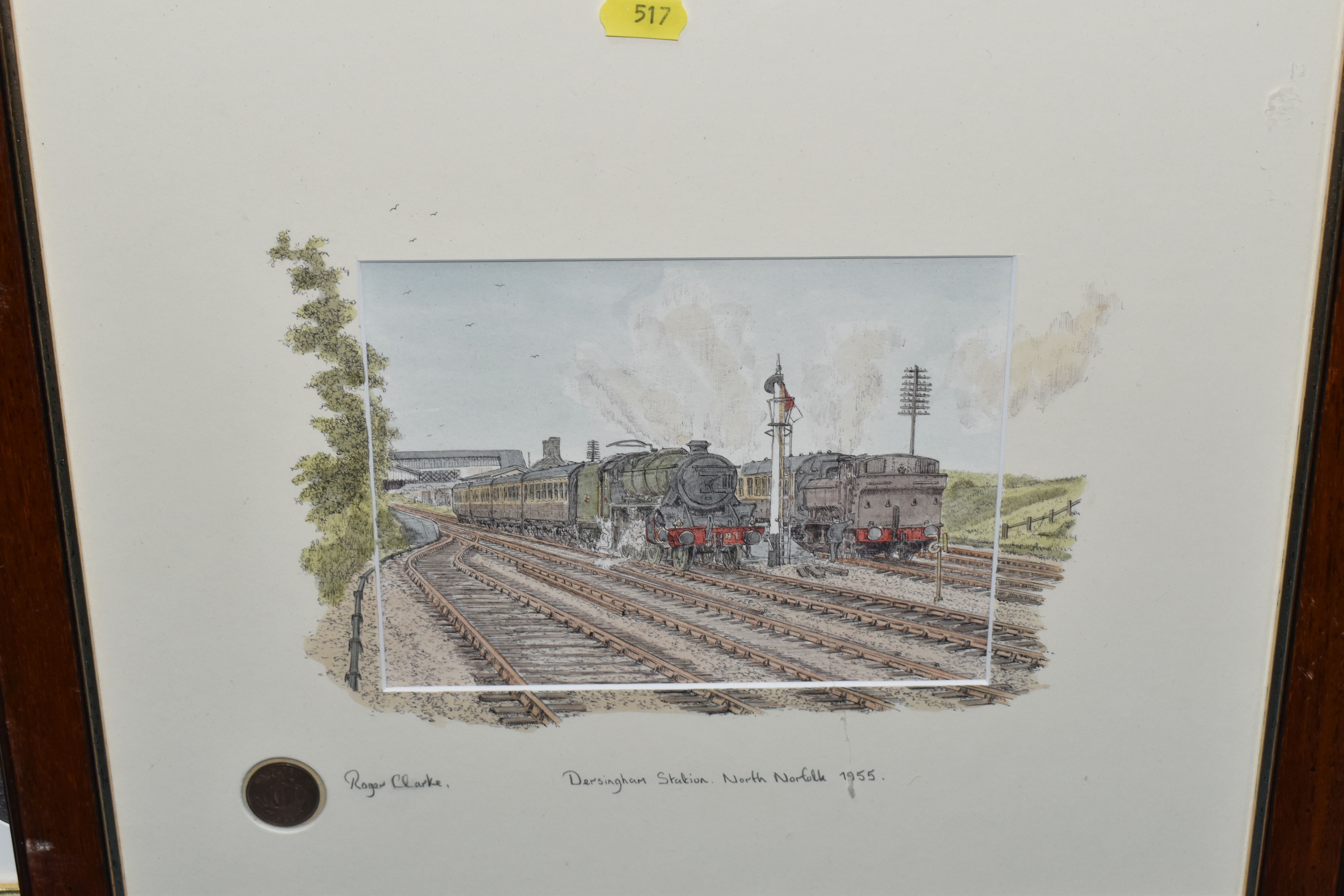 Roger Clarke | FOUR TRAIN THEMED HAND COLOURED ILLUSTRATIONS | MutualArt