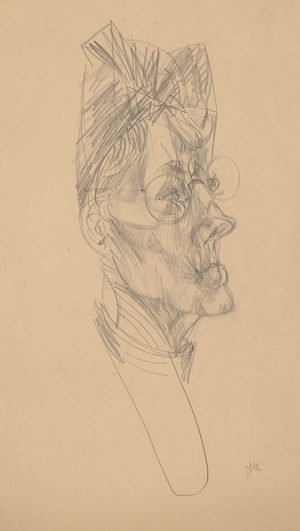 Jeanne Mammen | Portrait einer alten Frau mit Brille und Kopftuch von ...