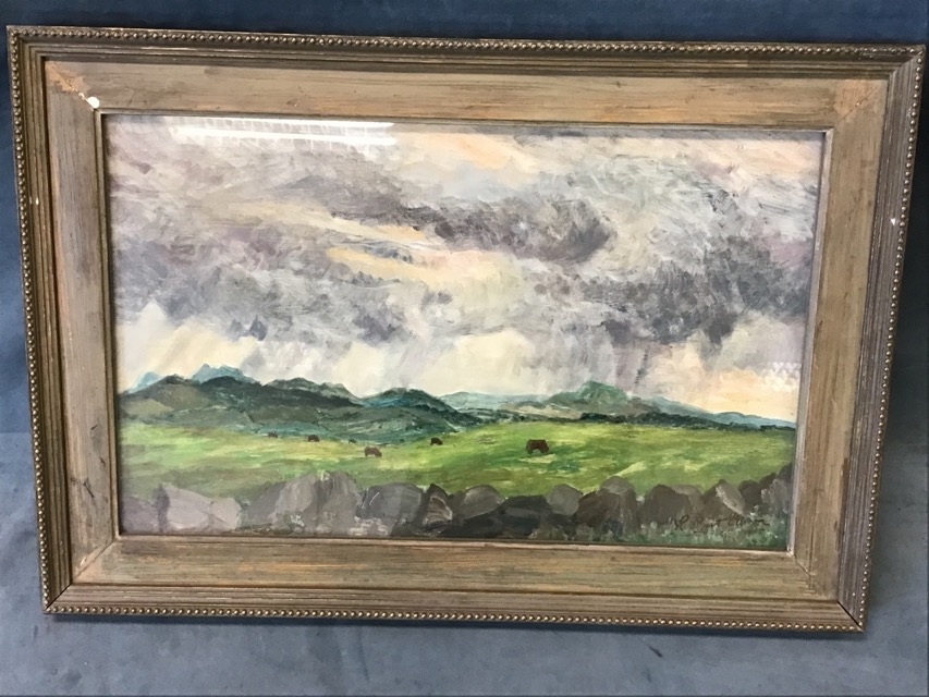 Ronald Stuart | landscape with cattle | MutualArt