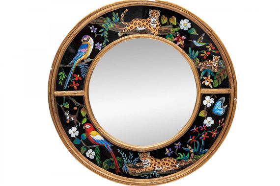 Robert M. Weiss | Reverse Painted Peruvian Circle Mirror | MutualArt