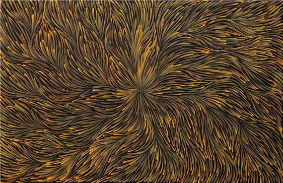 Patrick Rumble Kemarre | Bush Leaves (2021) | MutualArt