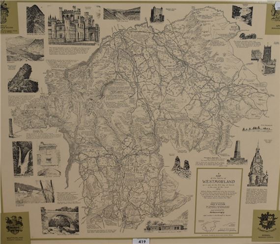 Alfred Wainwright | A map of the County of Westmorland (1974) | MutualArt