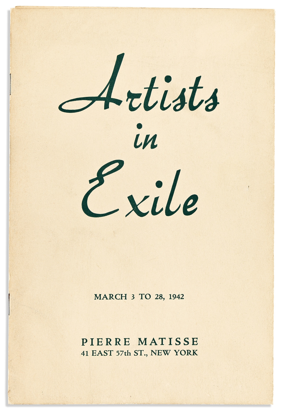 Pierre Henri Matisse | Artists in Exile (1942) | MutualArt