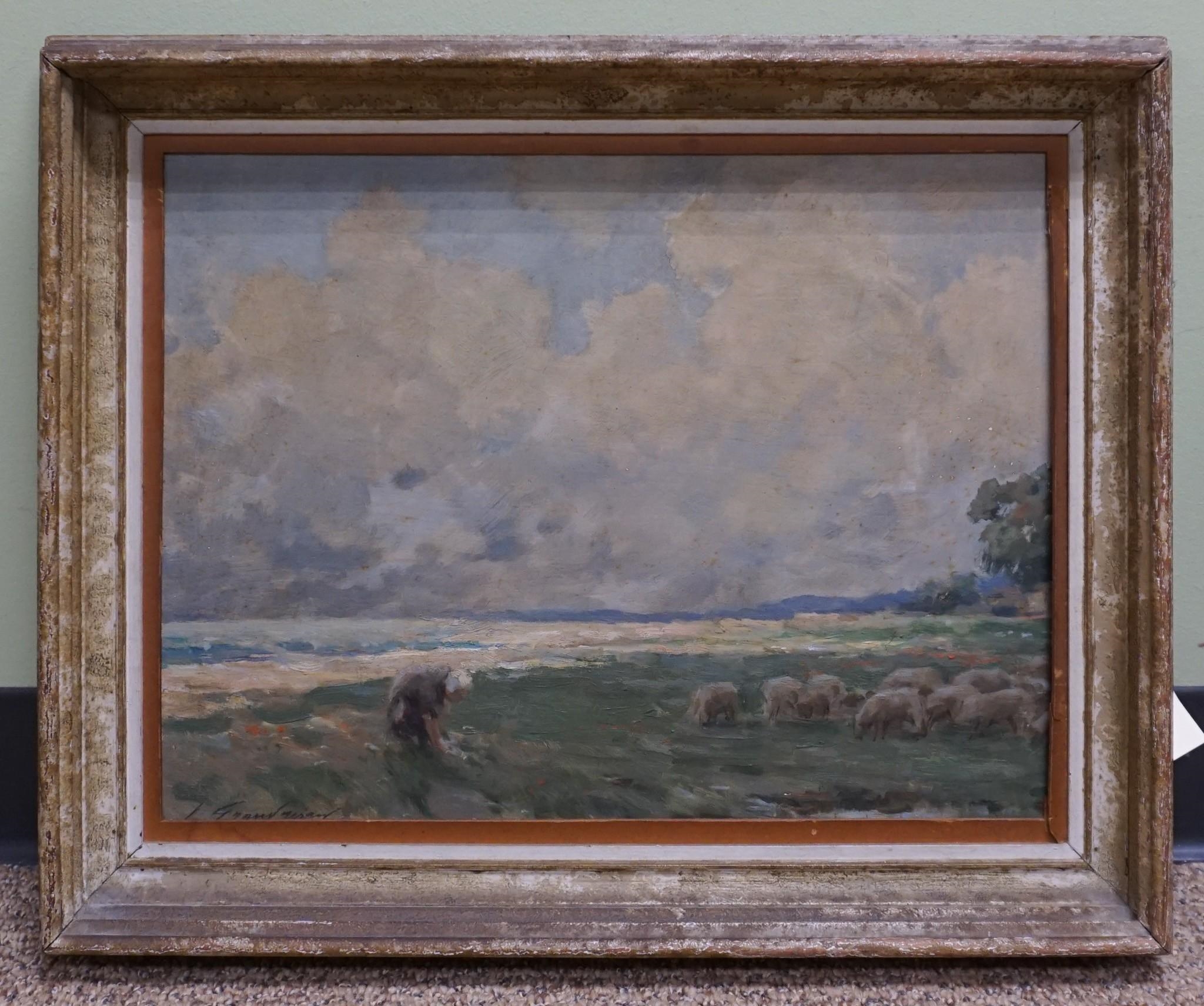 Lucien Henri Grandgerard | Prairie Au Bord De La Mer (Environs d ...