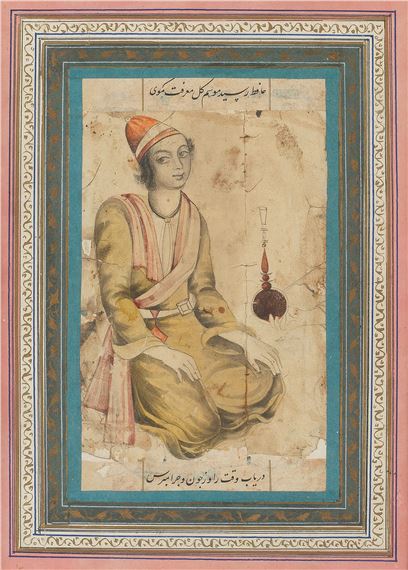 Persian School, 19th Century | A seated youth, probably a dervish ...