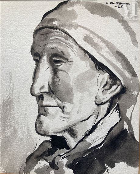 Louis Philippe Kamm | Portrait d'une paysanne alsacienne | MutualArt