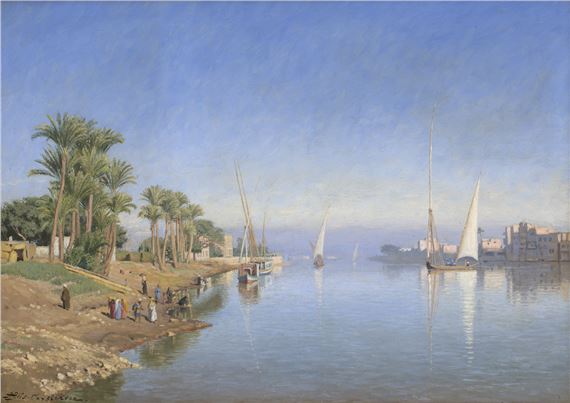 Andreas Christian Riis Carstensen | Blebte Nillandschaft mit Feluken ...