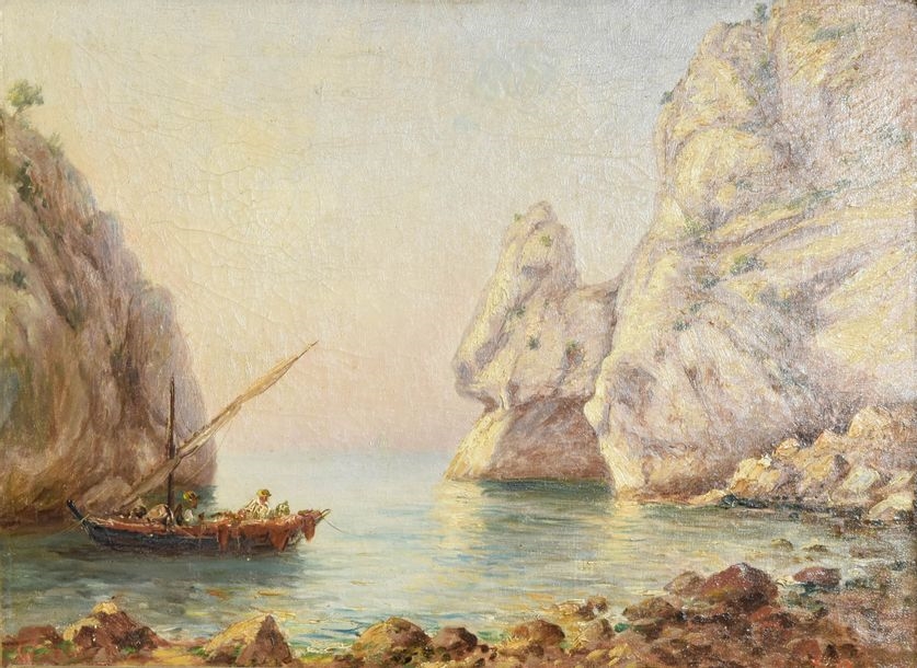 John Berry | Fishermen in a cove | MutualArt