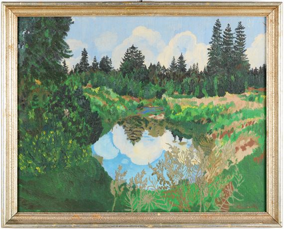 Milos Alexander Bazovský | LANDSCAPE WITH A POND (1924 - 1926) | MutualArt
