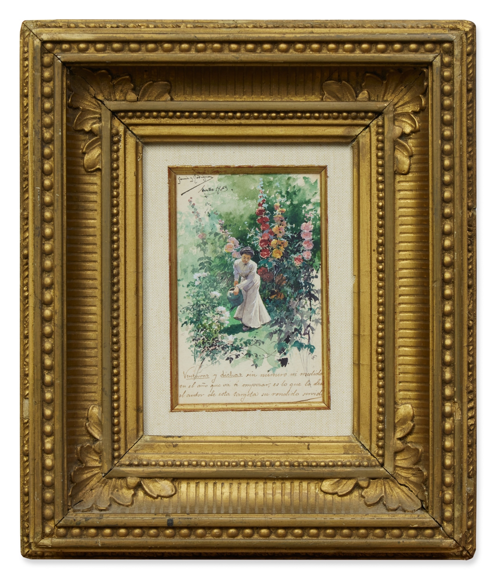 Manuel García Rodríguez | Watering the Flowers (1923) | MutualArt