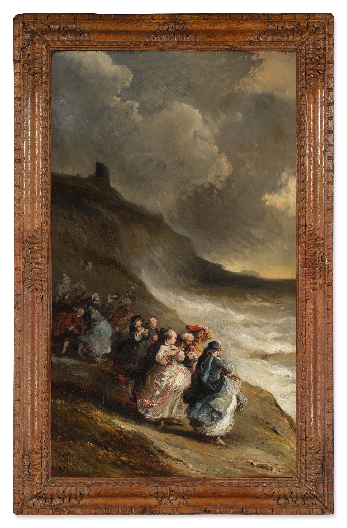 Eugène Isabey | Elegant Figures by Rough Seas (1851) | MutualArt