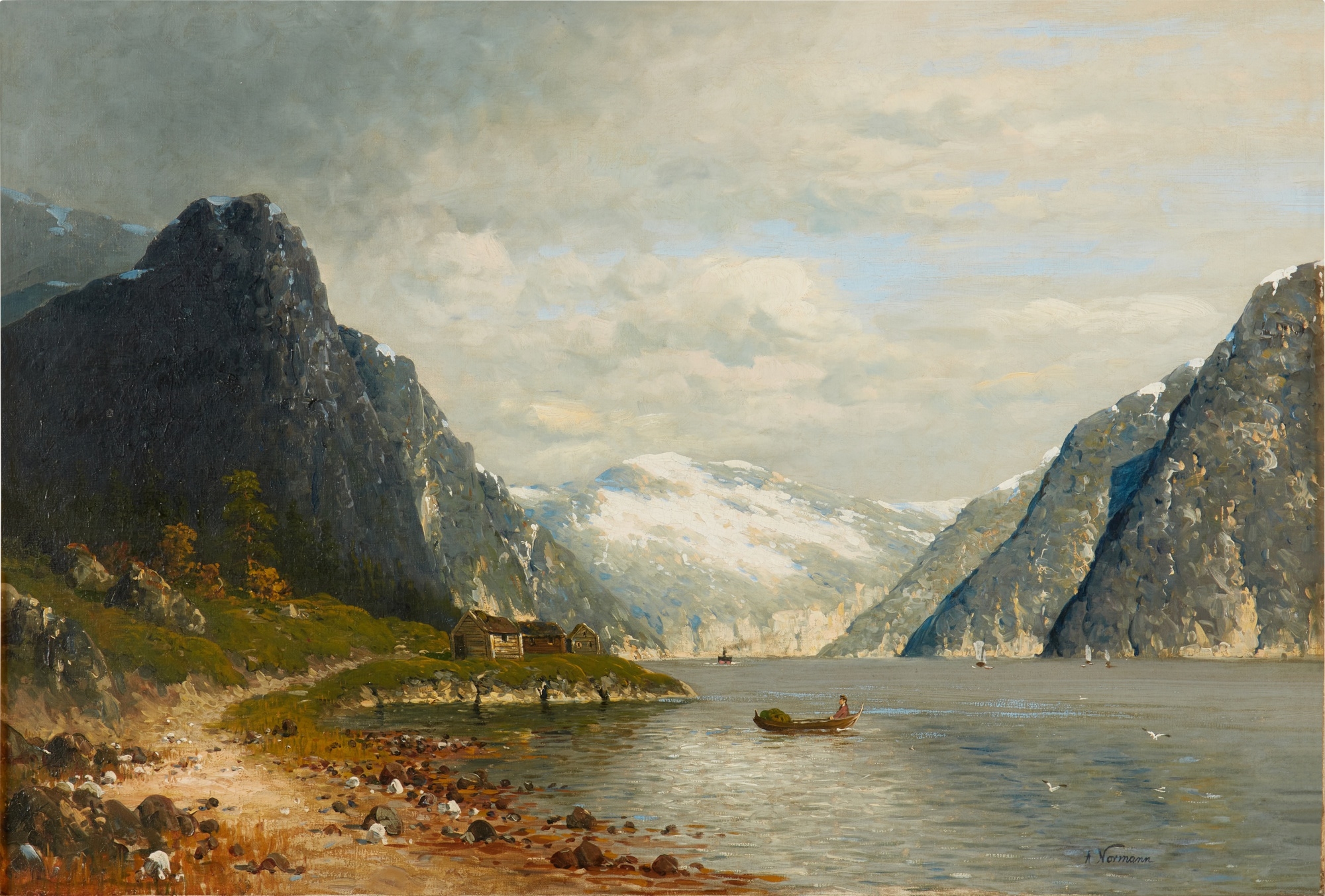 Eilert Adelsteen Normann | Returning home (1871) | MutualArt