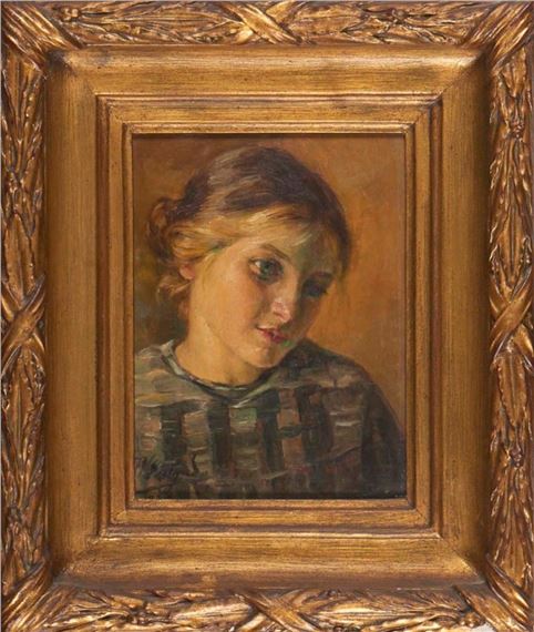José Maria Veloso Salgado | Portrait of a female figure (1920) | MutualArt