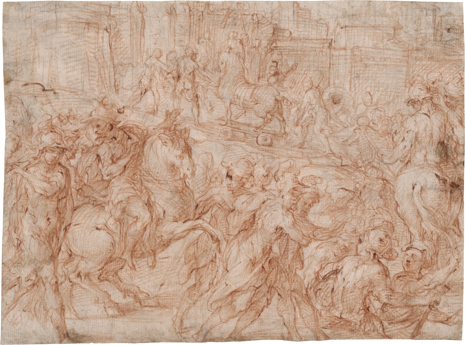 Camillo Procaccini | Das hölzerne Pferd wird von den Trojanern in die ...