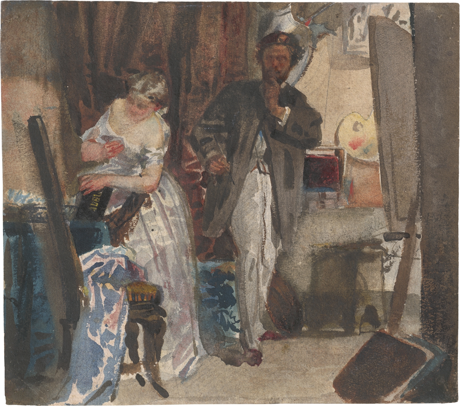 Domenico Morelli | Der Maler und sein Modell im Atelier | MutualArt