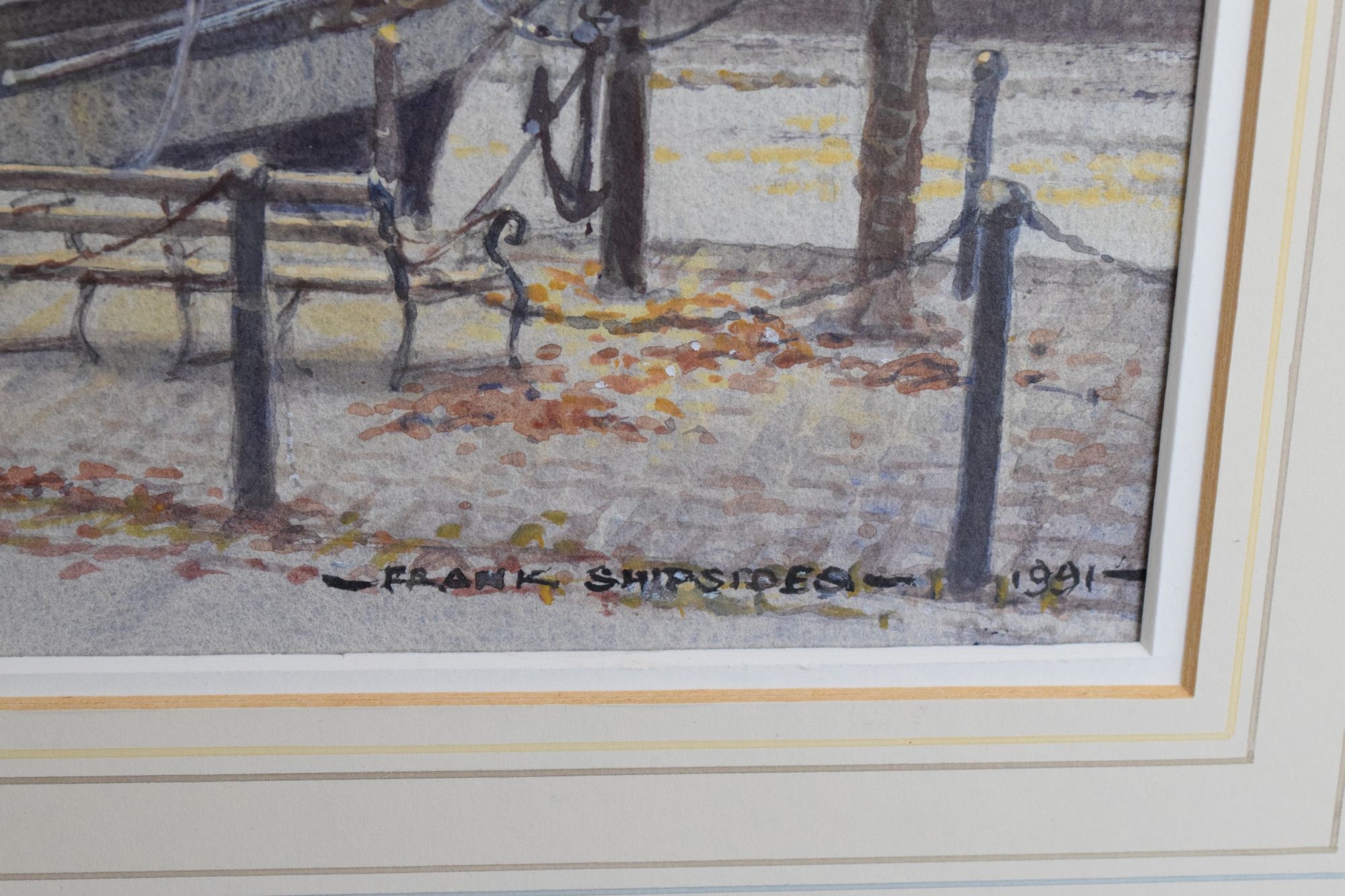 Frank Winston Shipsides | Tall Ship moored on Narrow Quay | MutualArt