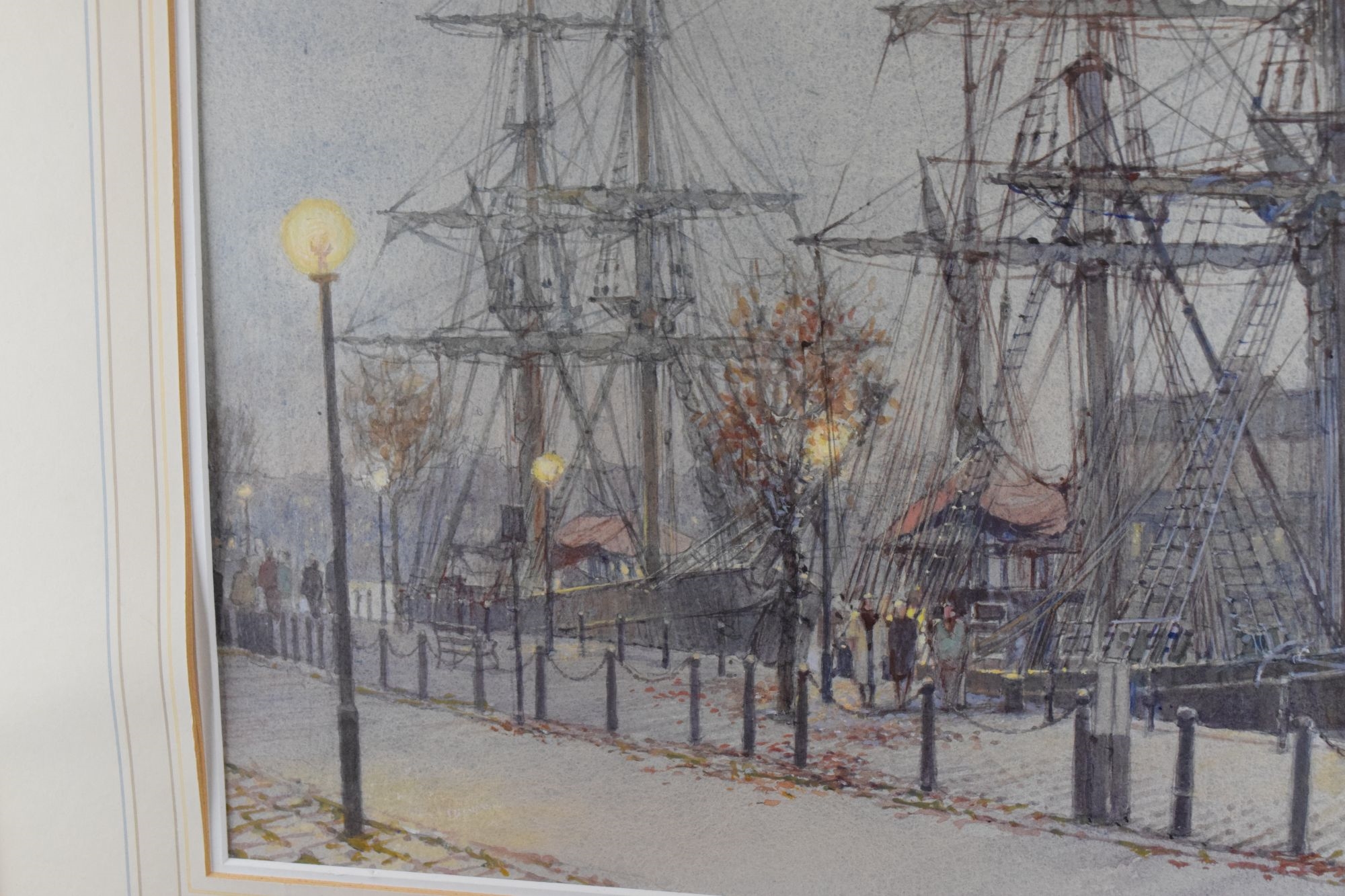 Frank Winston Shipsides | Tall Ship moored on Narrow Quay | MutualArt