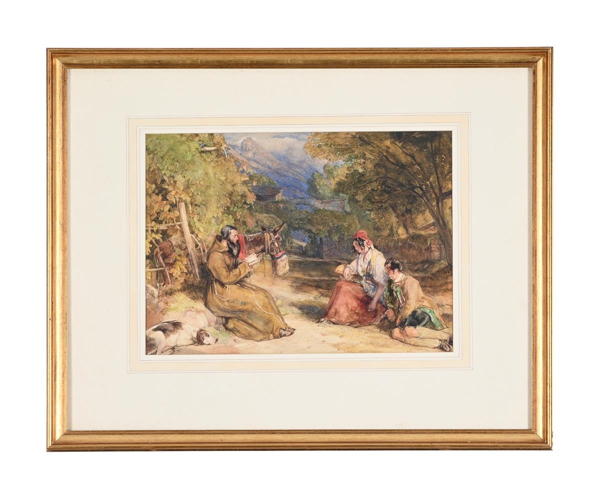 John Frederick Lewis | RECEIVING A BLESSING ON A MOUNTAIN TRACK | MutualArt