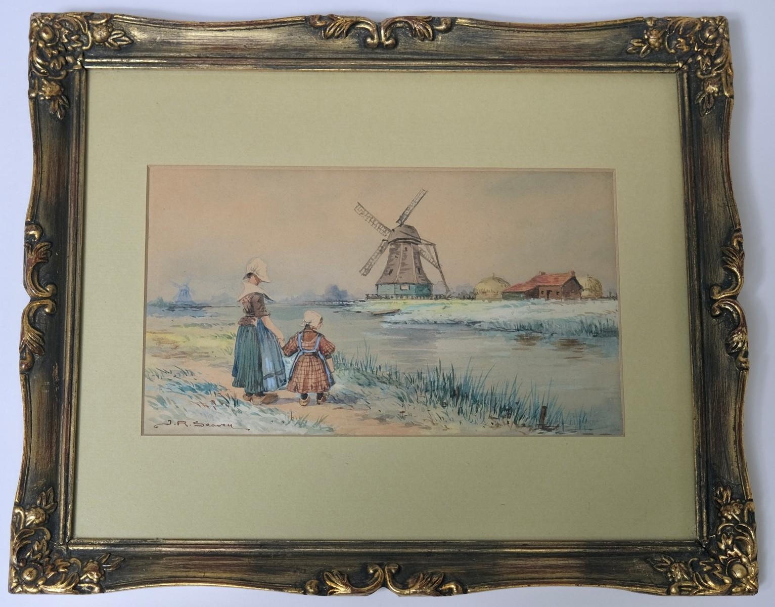 Julien R. Seavey | Dutch Figures by a Windmill | MutualArt