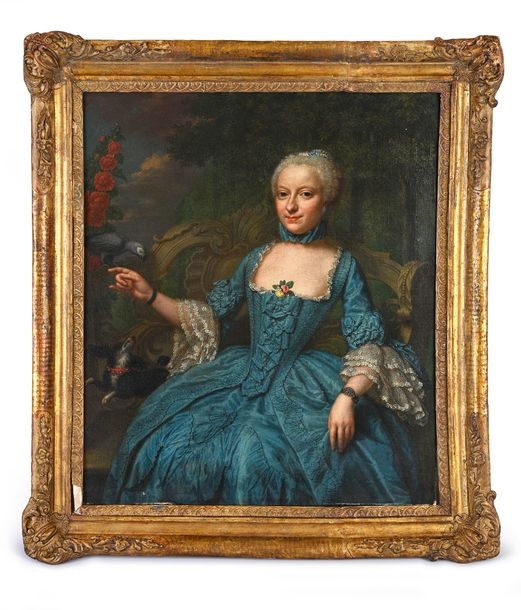 Philip Van Dijk | Portrait of Magtelina Christina Lestevenon, in blue ...
