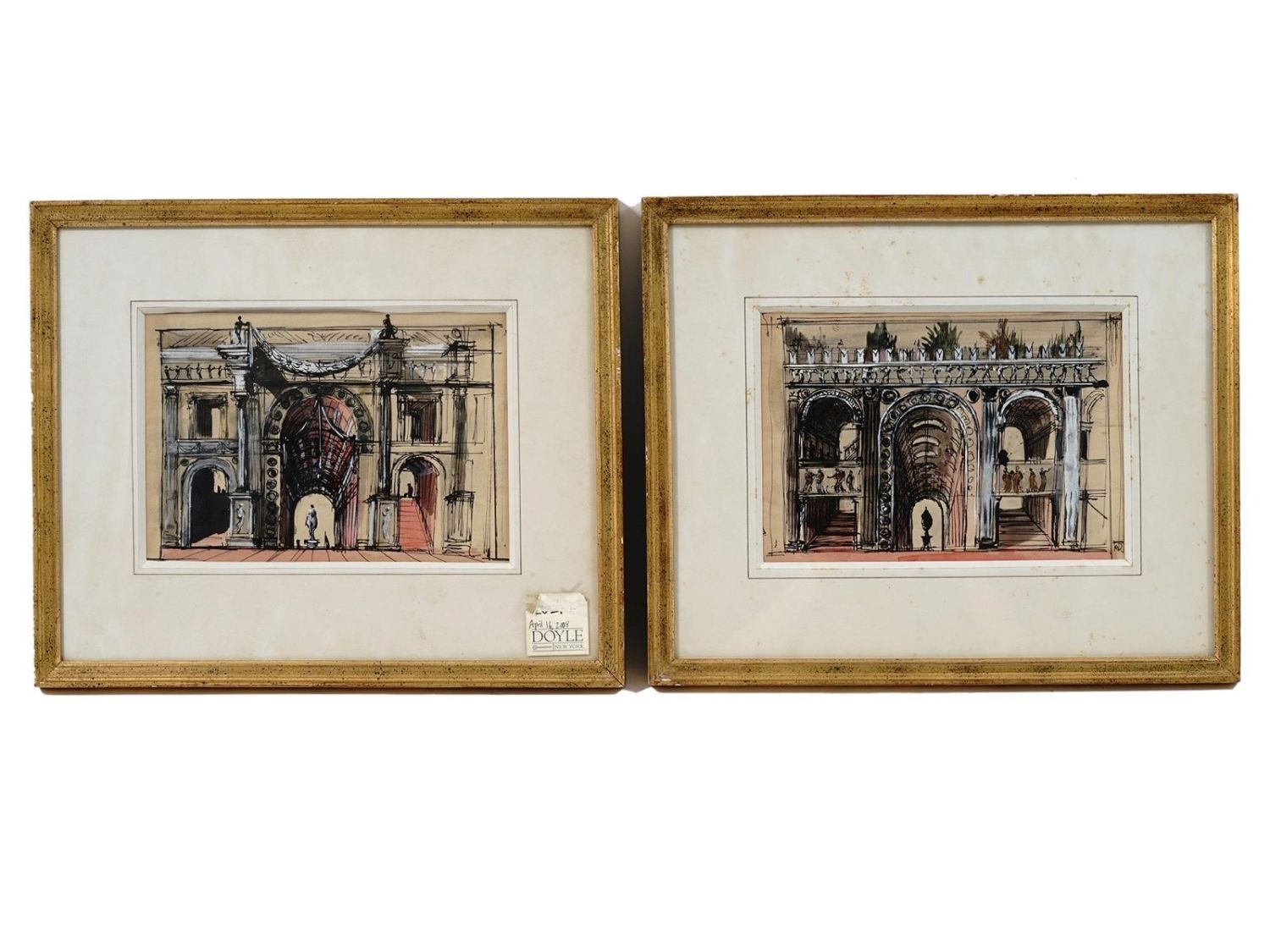 Eugène Berman | A PAIR OF ROMEO & JULIET STAGE DESIGN PAINTINGS | MutualArt