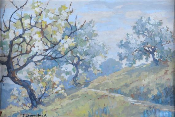 Eugène Brouillard | Arbres au printemps (1920) | MutualArt