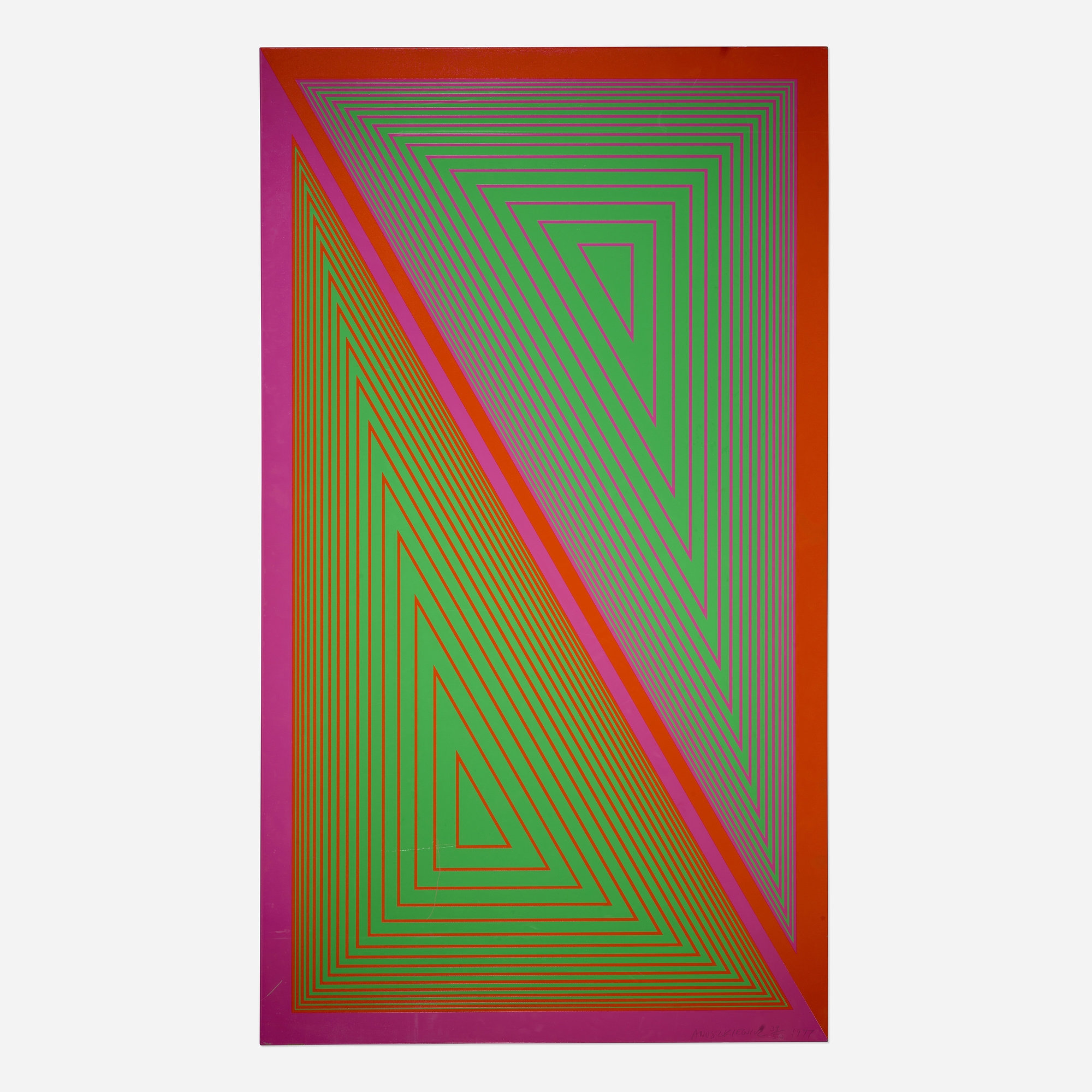 Richard Joseph Anuszkiewicz | Triangulated Green (1977) | MutualArt