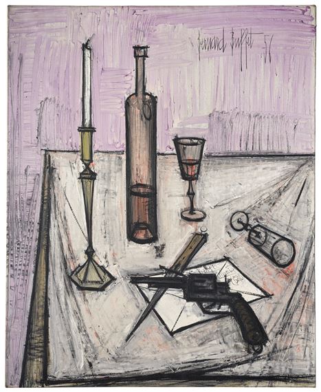 Bernard Buffet | Nature morte au revolver (1956) | MutualArt