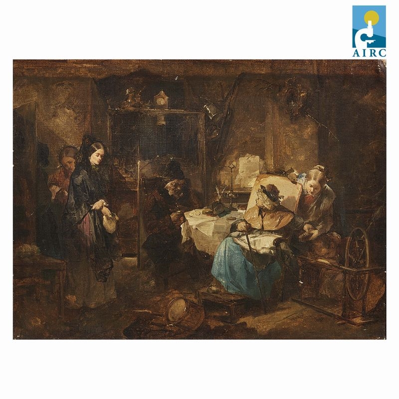 Domenico Induno | Popolana allo specchio, 1865 | MutualArt