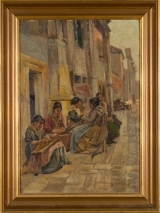 Ludwig Karl Strauch | Working in the alley | MutualArt