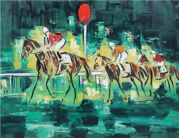 Lorraine Trester | Contemporary painting of race horses | MutualArt