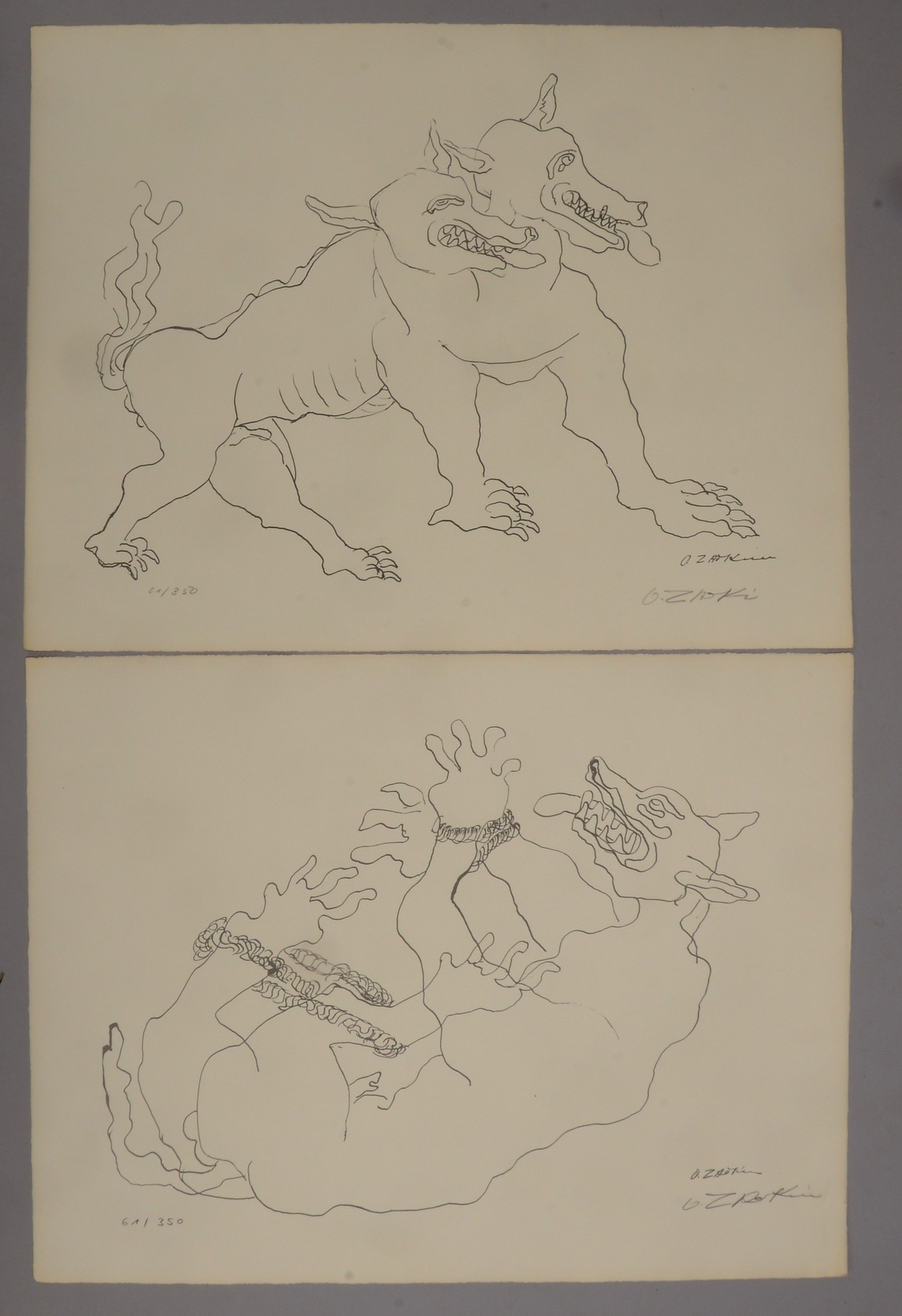 Ossip Zadkine | 'Der Eber von Erymanthos', und 'Der Hund des Geryones ...