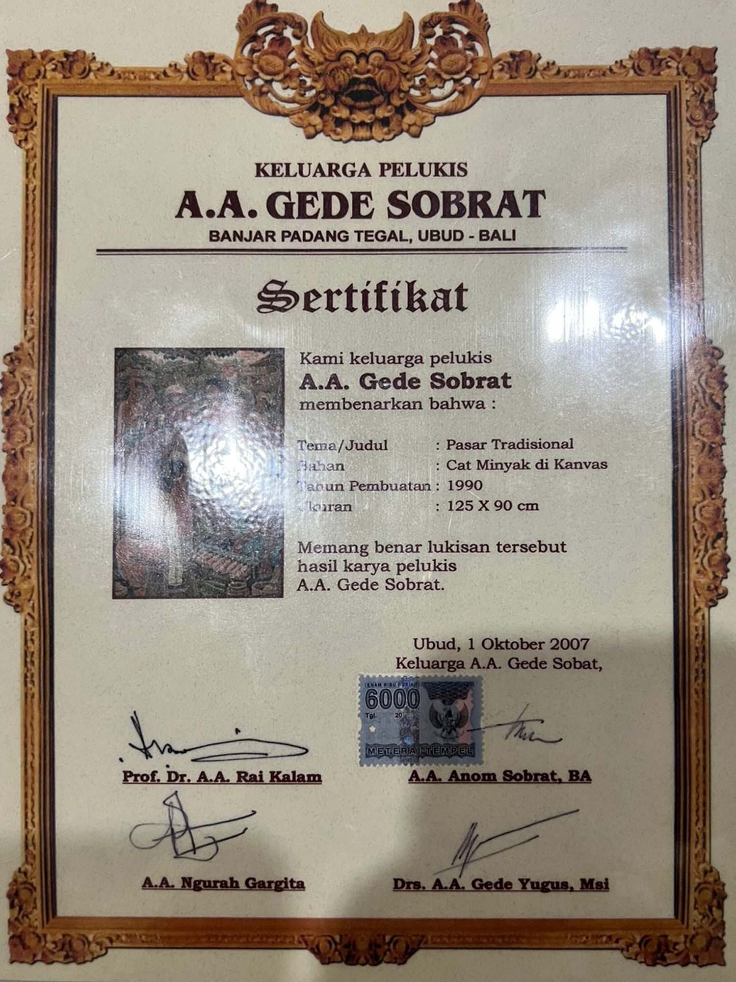 Anak Agung Gede Sobrat | Pasar Tradisional, 1990 (1990) | MutualArt