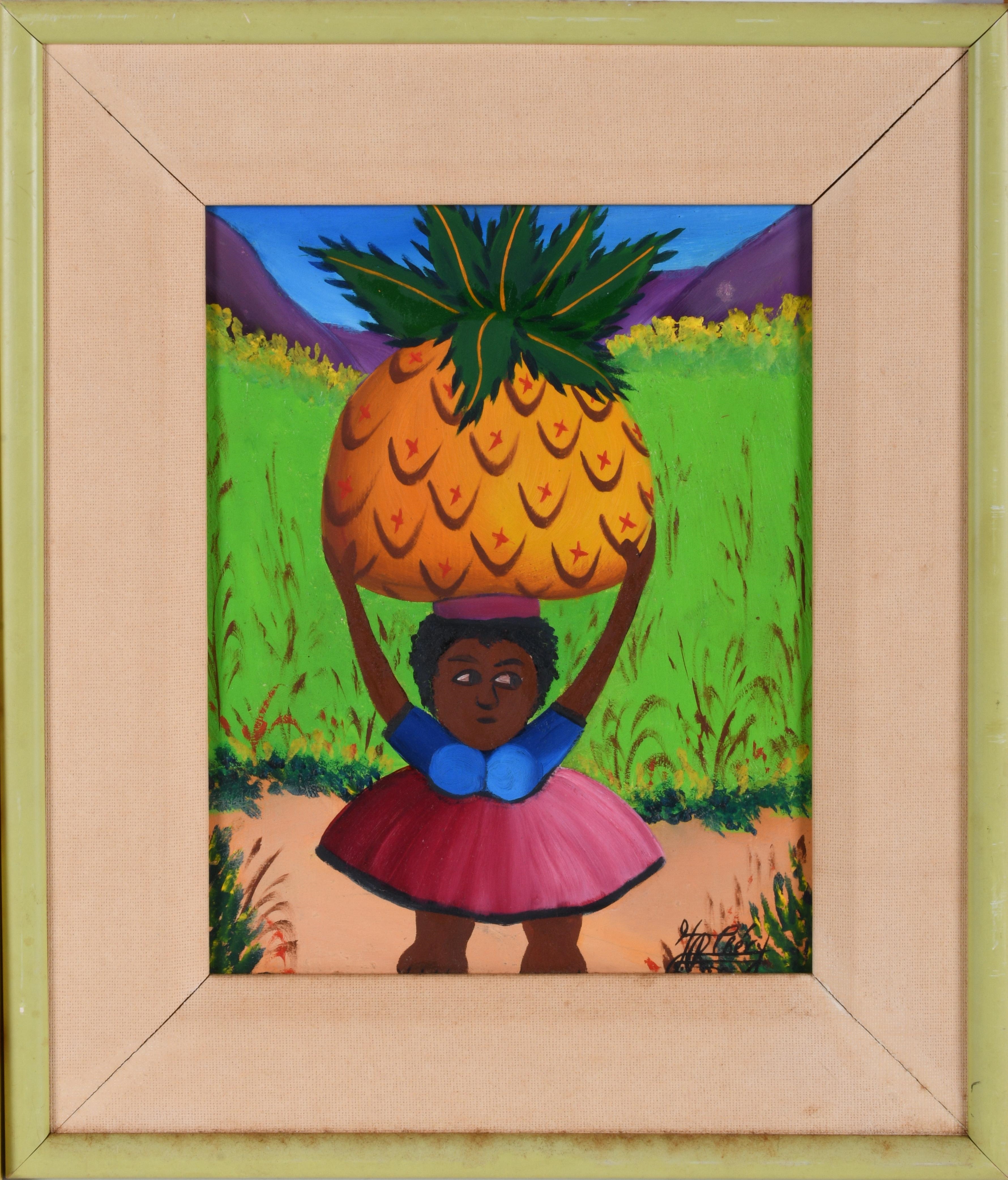 Jean-René Chery | FOUR PAINTINGS OF FIGURES CARRYING OVERSIZED ITEMS ...