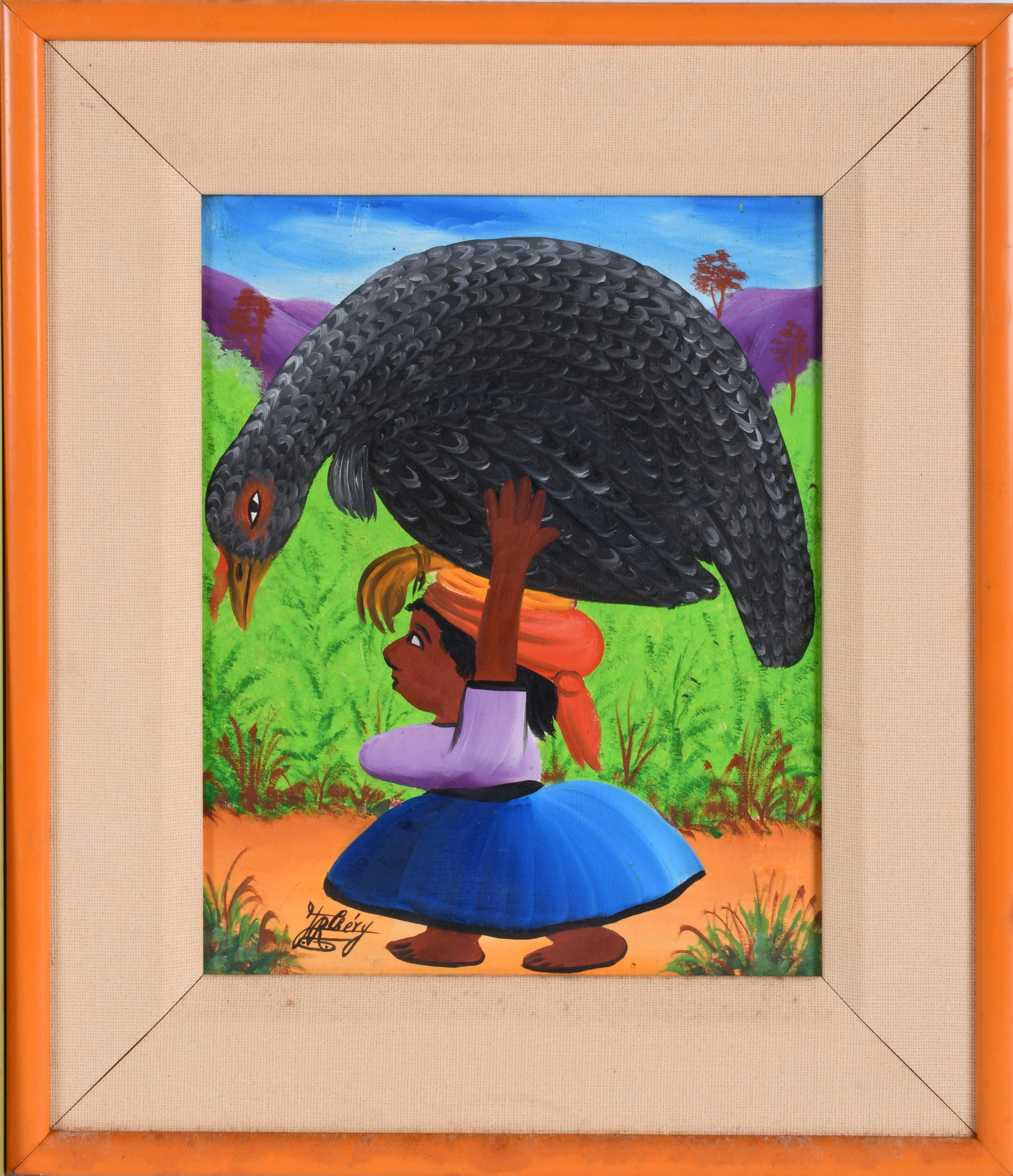 Jean-René Chery | FOUR PAINTINGS OF FIGURES CARRYING OVERSIZED ITEMS ...