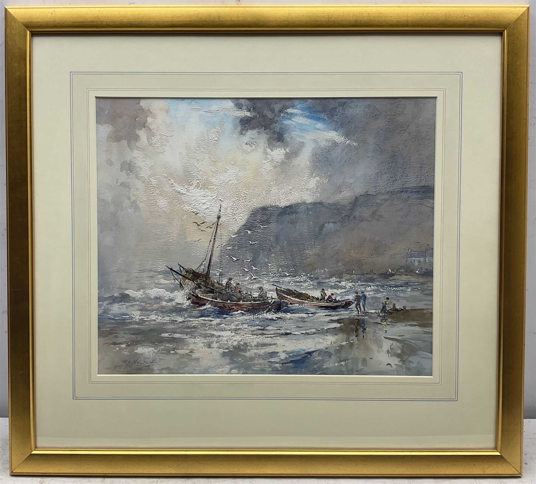 Robert Leslie Howey | Launching Cobles at Staithes | MutualArt