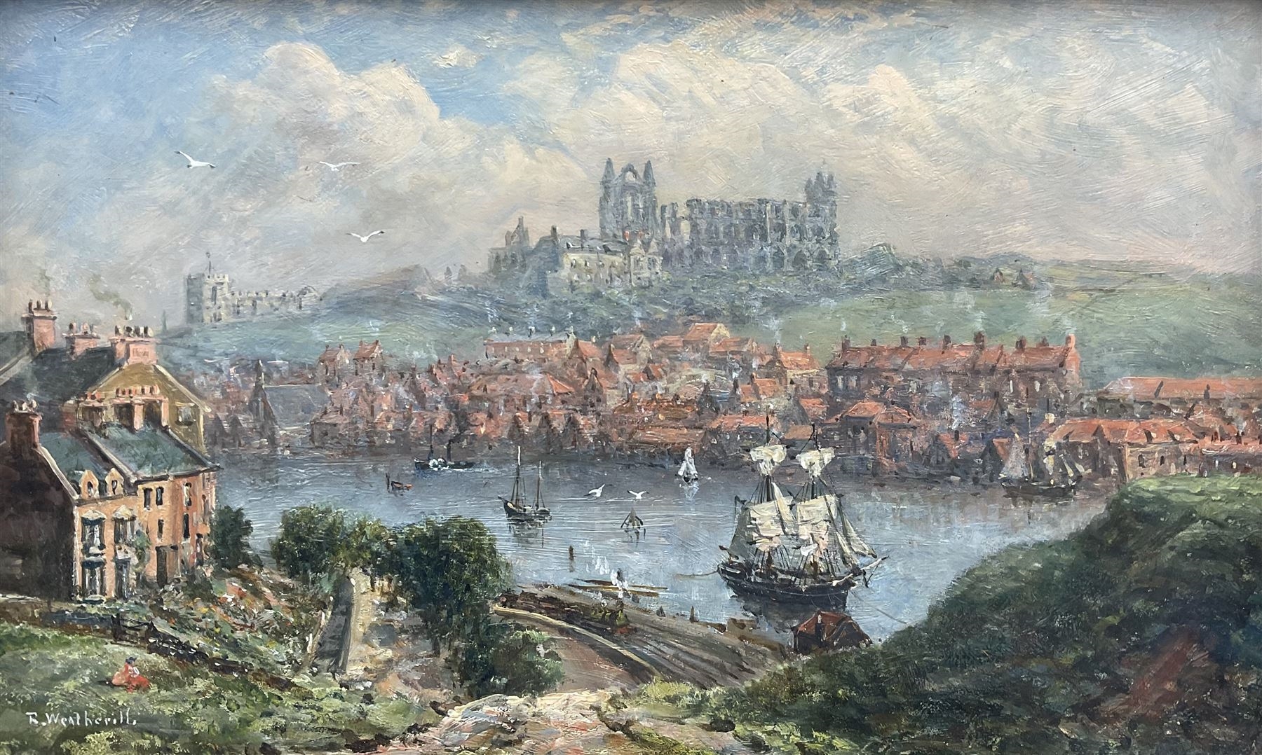 Richard Weatherill | Whitby Abbey looking over the Upper Harbour from ...