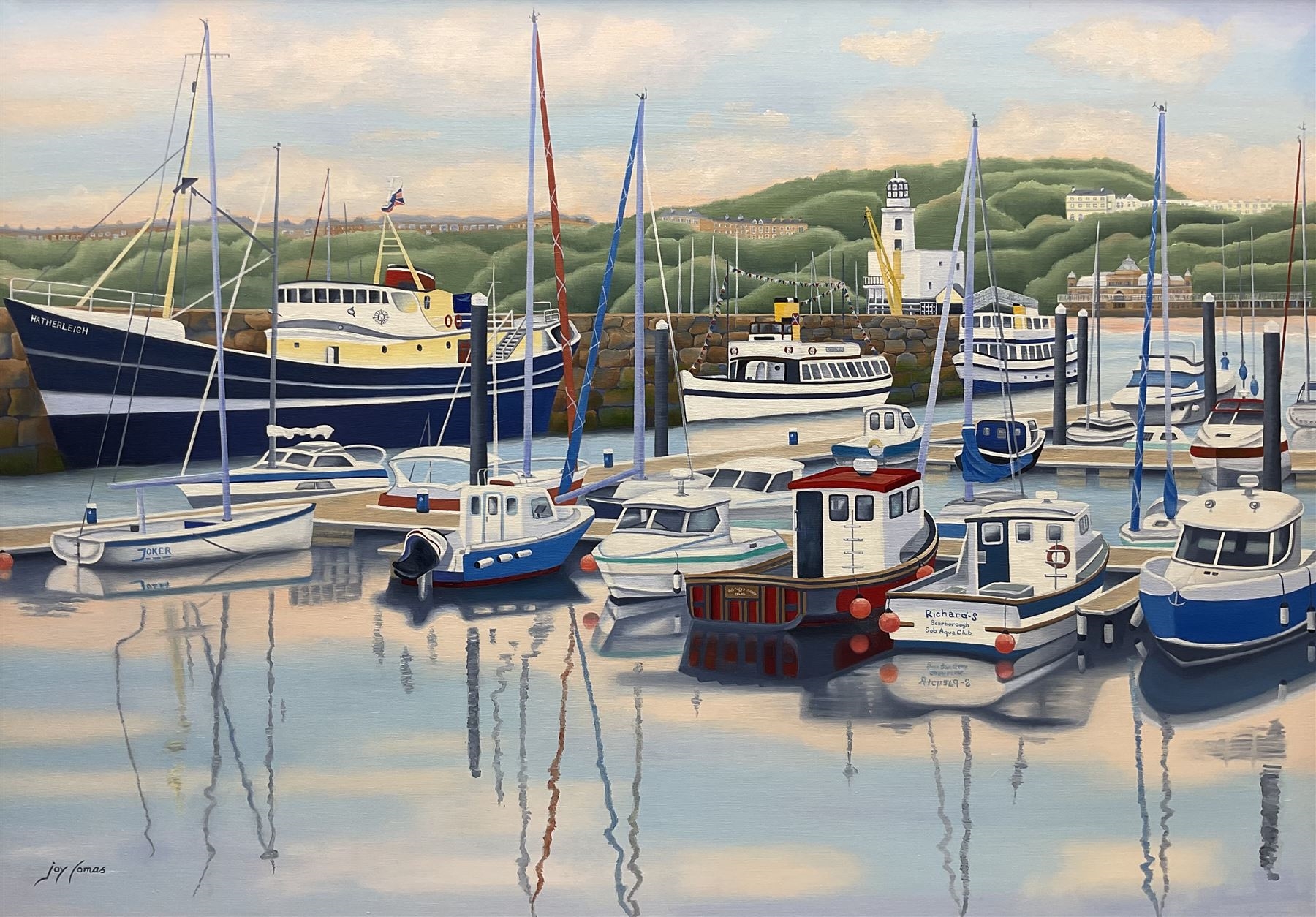 Joy Lomas | 'Scarborough Harbour showing the Albert Strange Pontoons ...