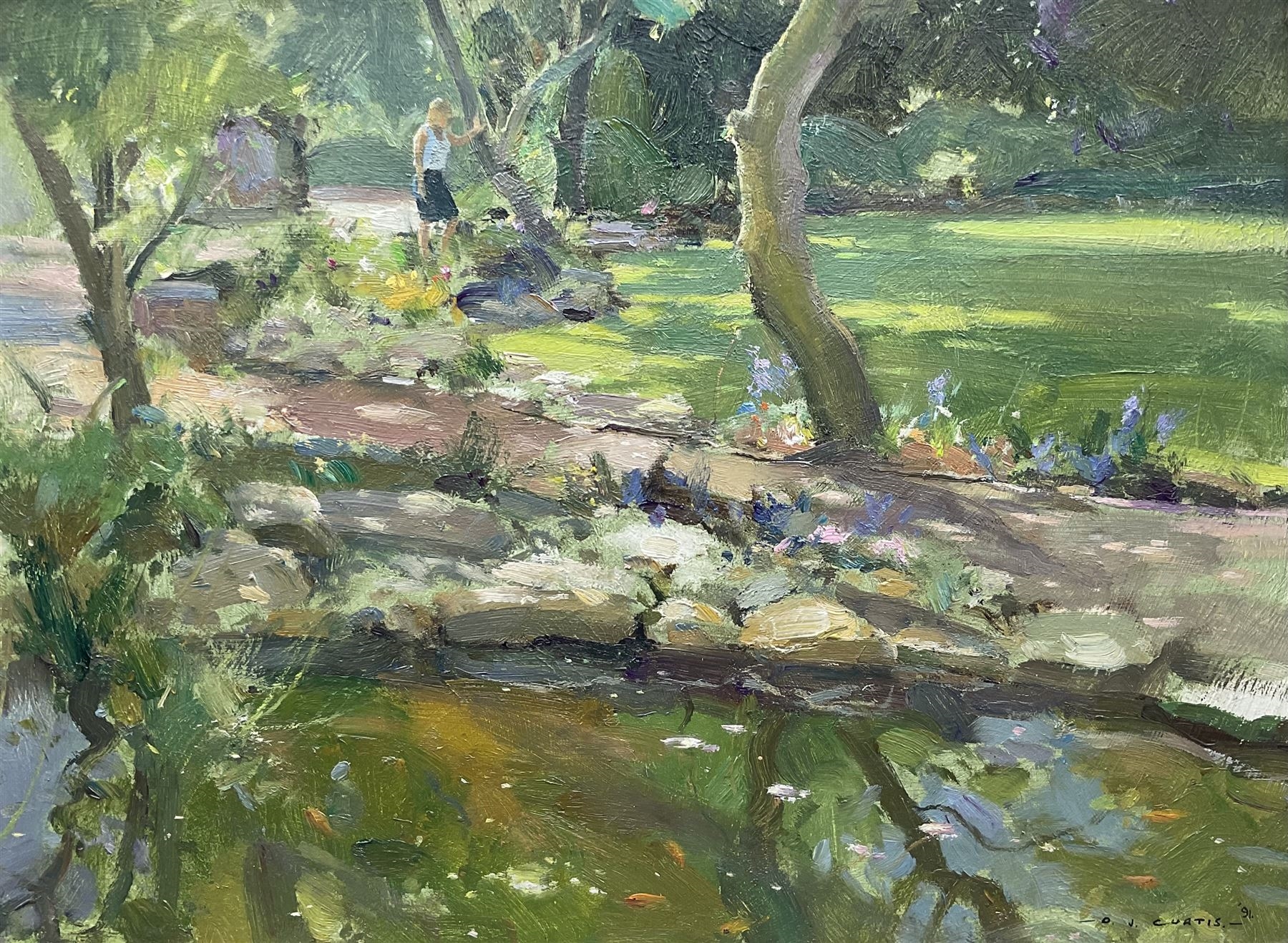 David Jan Curtis | The Garden Pond with Goldfish | MutualArt