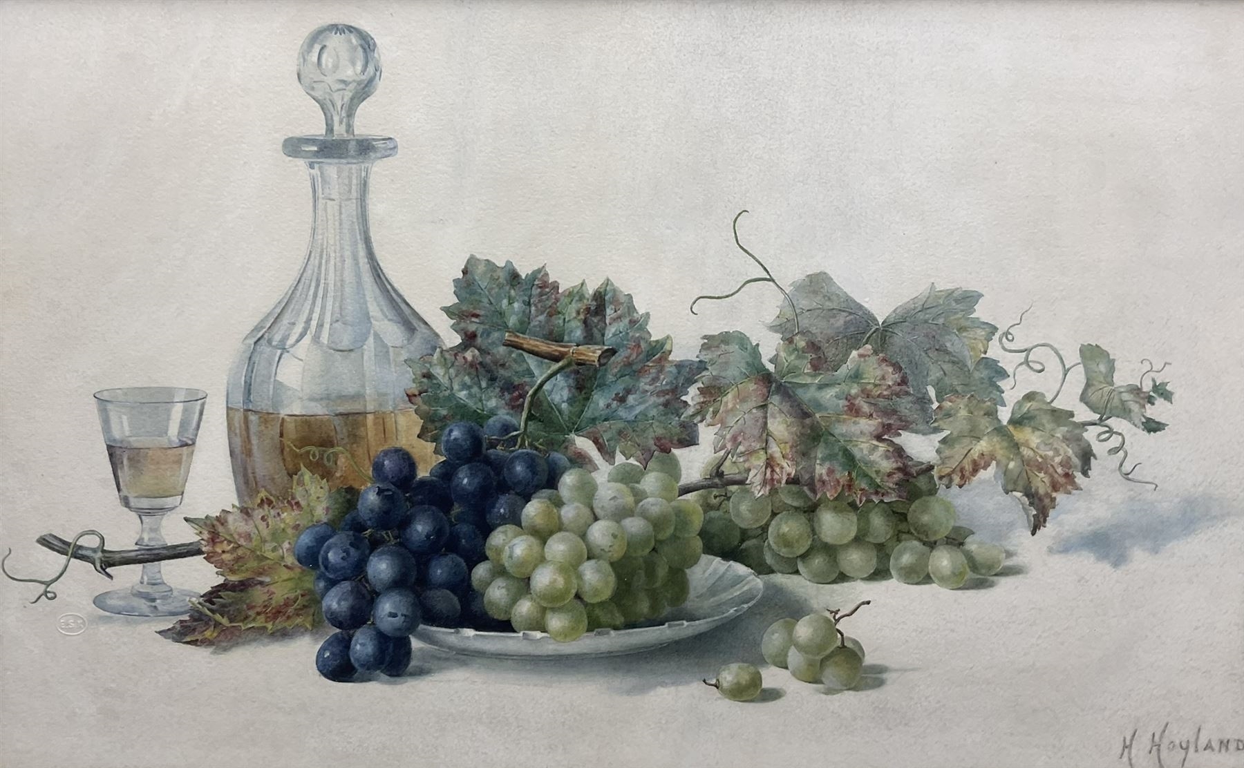 Hannah Mayor | Still Life of a Decanter and Grapes | MutualArt