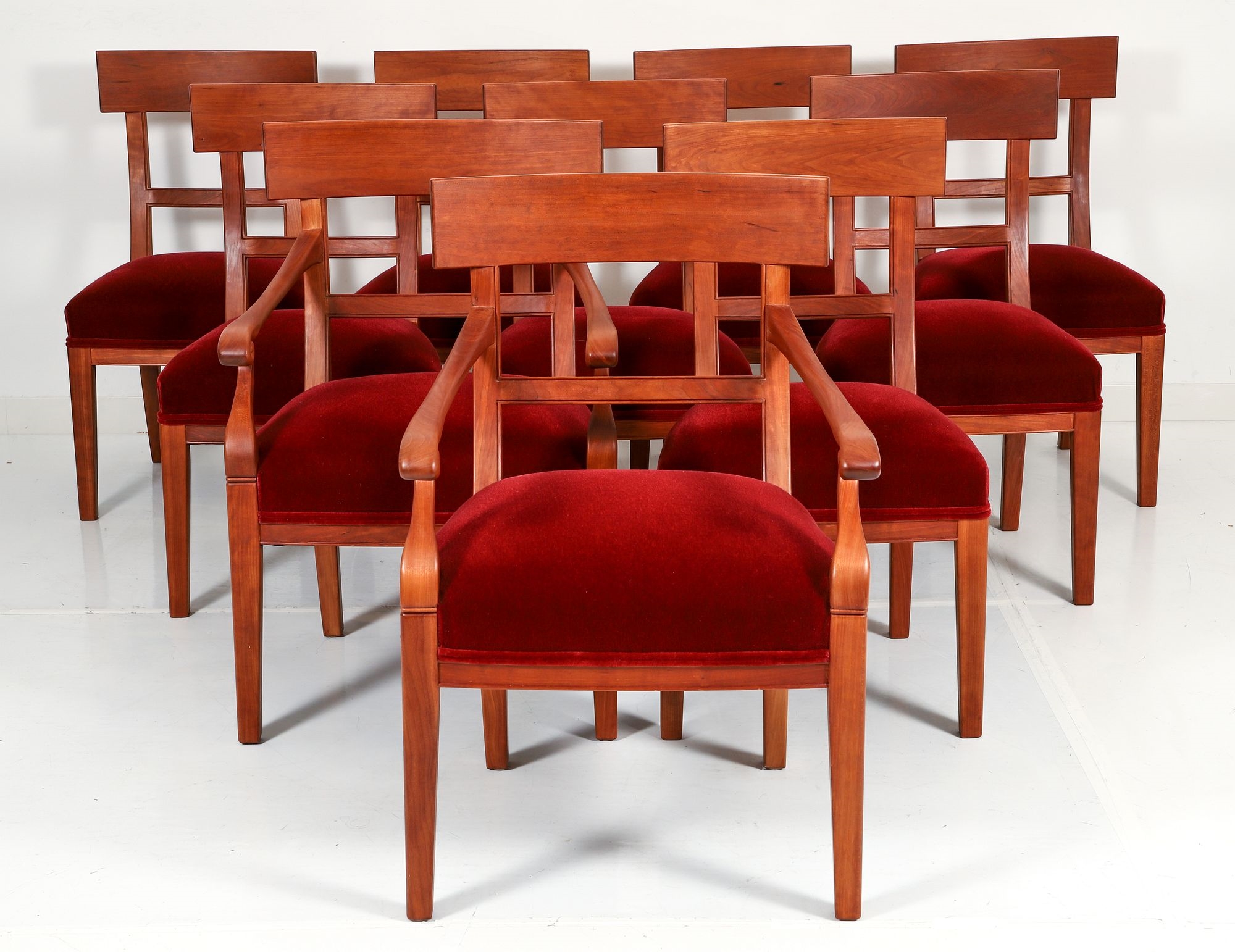 Charles Shackleton | 10 Charles Shackleton Cherry Dining Chairs Red ...