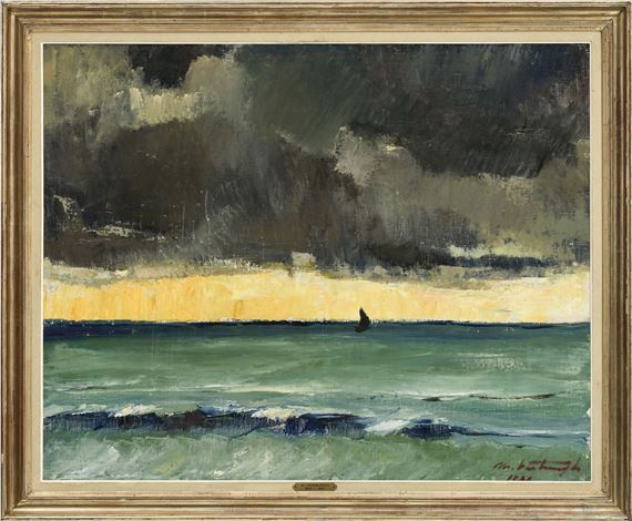Médard Verburgh | Marine au coucher de soleil (1920) | MutualArt