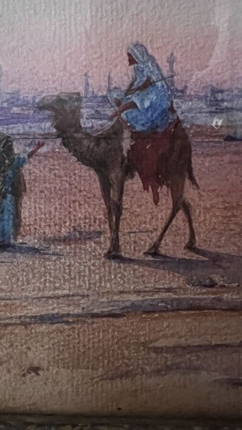 Marcel Blairat | Camel stopping in front of Cairo | MutualArt