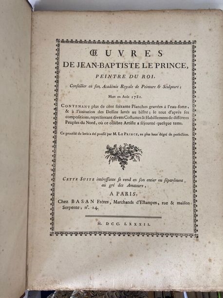 Jean-Baptiste Le Prince | A Paris, Chez Basan (1782) | MutualArt