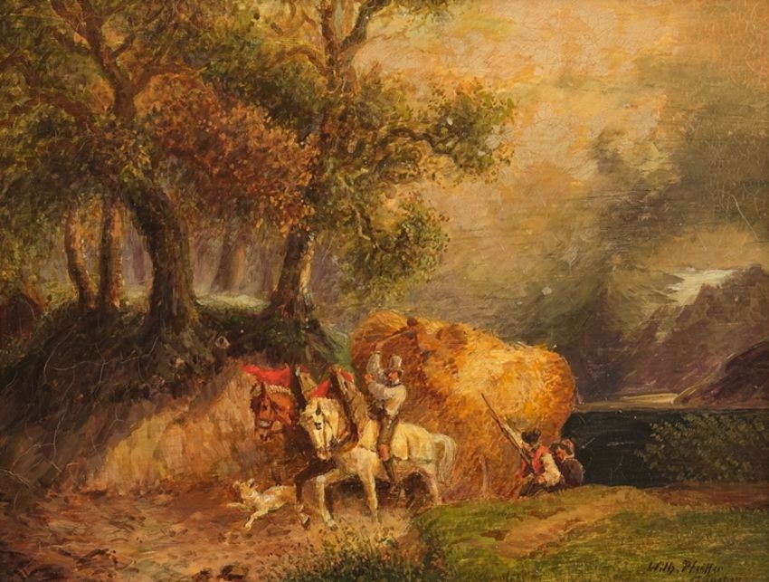 Wilhelm Pfeiffer | Heuwagen mit zwei Pferden | MutualArt