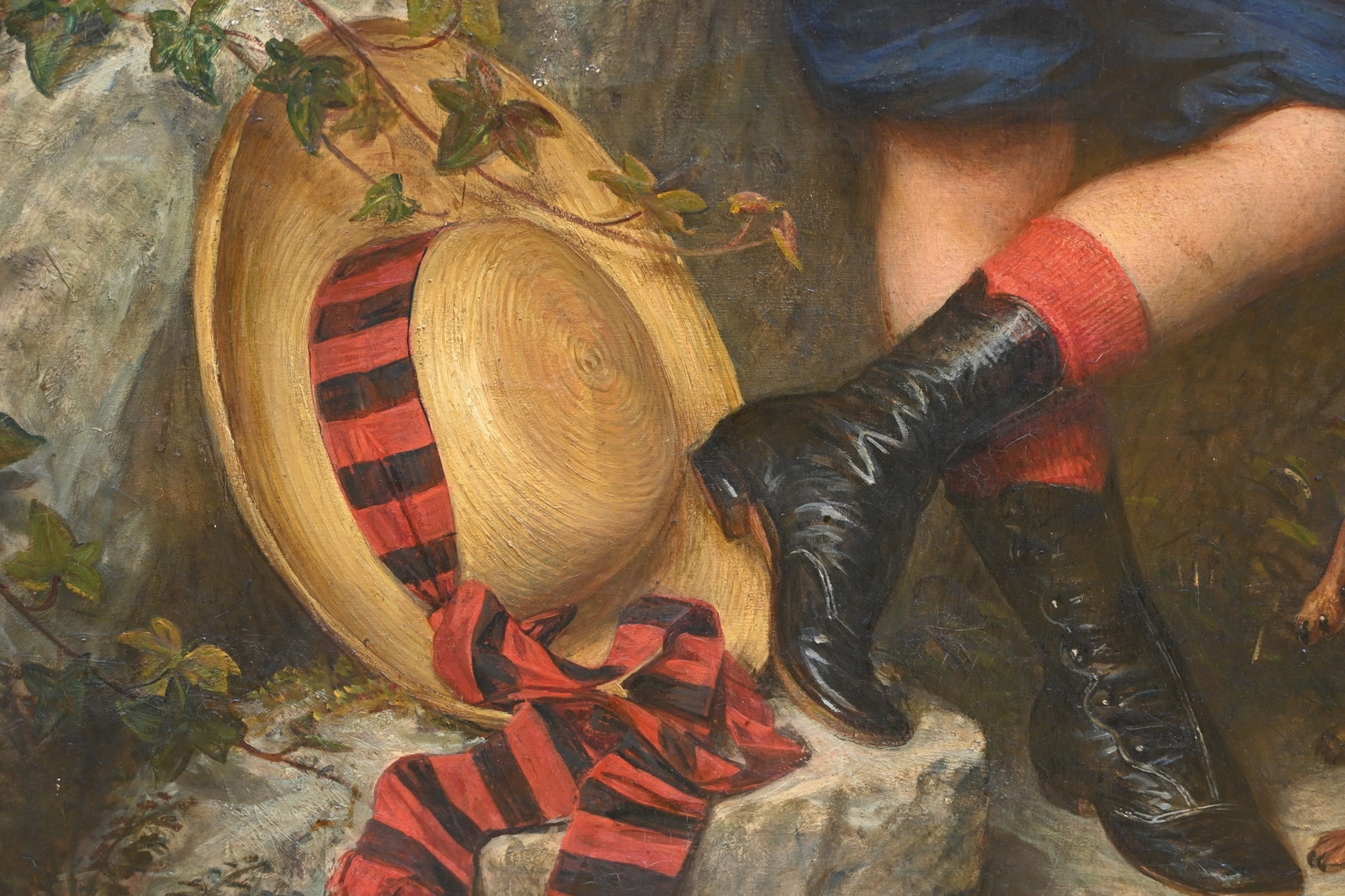 Désiré Mergaert | Portrait of a boy in front of a castle (1884) | MutualArt